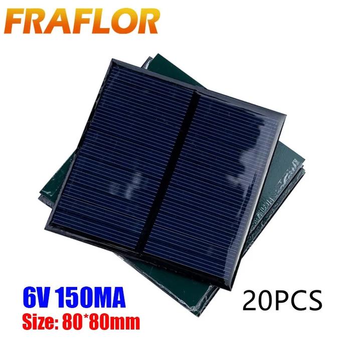 Jual 20PCS 6V 150mA Polycrystalline Solar Panel Solar Cell Battery Mod ...
