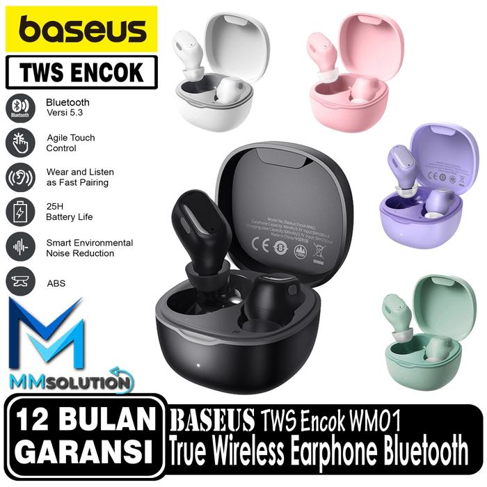 Jual BASEUS ENCOK WM01 True Wireless Bluetooth Earphone Mini Earbuds ...