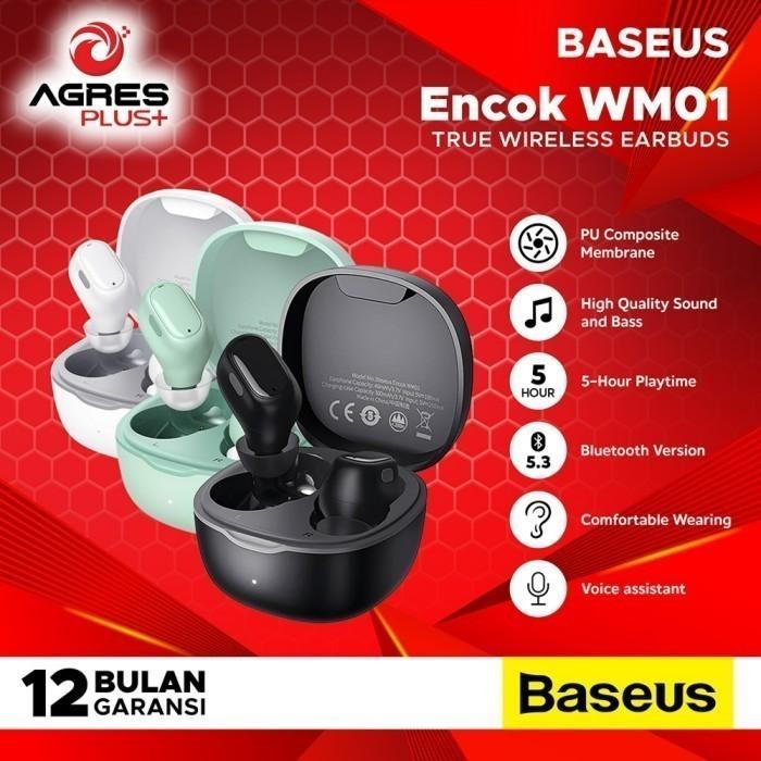 Promo BASEUS Encok WM01 WM-01 TWS True Wireless Earbuds Bluetooth ...