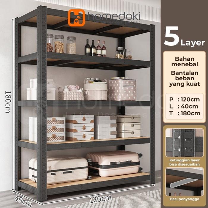Promo Homedoki Rak Penyimpanan/5 Susun Rak Gudang Serbaguna/Rak ...