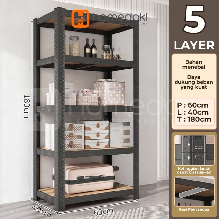 Promo Homedoki Rak Penyimpanan/5 Susun Rak Gudang Serbaguna/Rak ...