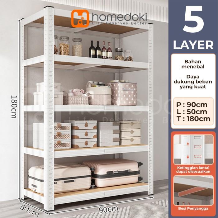 Promo Homedoki Rak Penyimpanan/5 Susun Rak Gudang Serbaguna/Rak ...