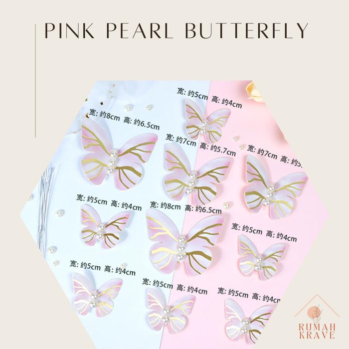 Jual RUMAH KRAVE - Pink Pearl Butterfly Cake Topper Kupu-kupu Kertas ...