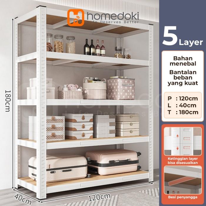 Promo Homedoki Rak Penyimpanan/5 Susun Rak Gudang Serbaguna/Rak ...