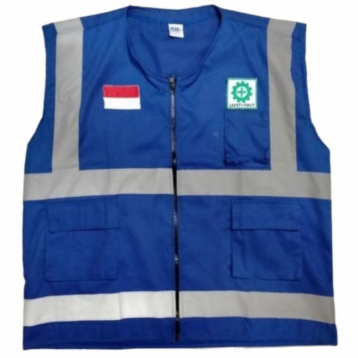 Jual New Rompi safety drill merah proyek + logo K3 dan Logo bendera ...