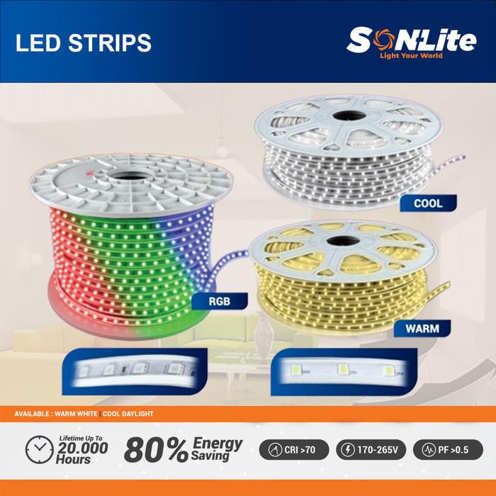 Jual SONLITE LED Lampu Strips Selang 5050 60LEDS 3000K / 6500K / RGB ...