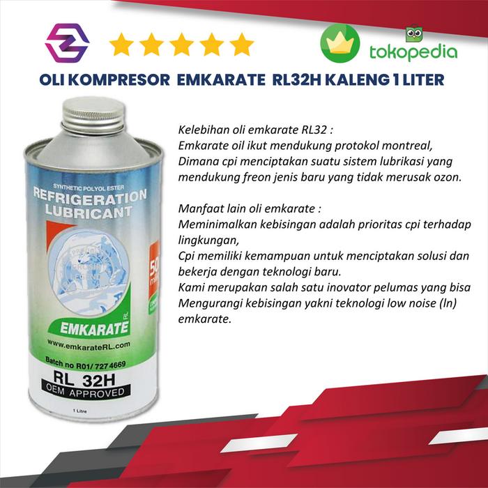 Jual Oli Emkarate RL32h 1 Liter Oli Compressor RL32 H 1 Liter - Kab ...