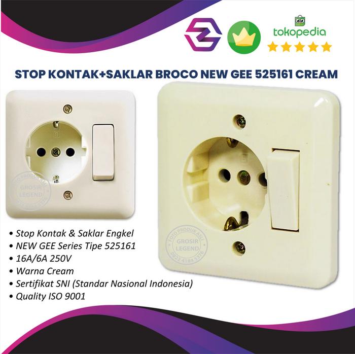 Jual Stop Kontak & Saklar Engkel Broco 525161 New Gee - Kab. Banyumas ...