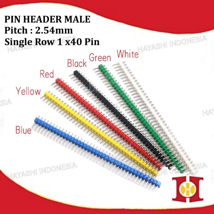 Jual Pin Header Male Pitch Strip Single Row 1x40 2.54MM Tulang Ikan ...