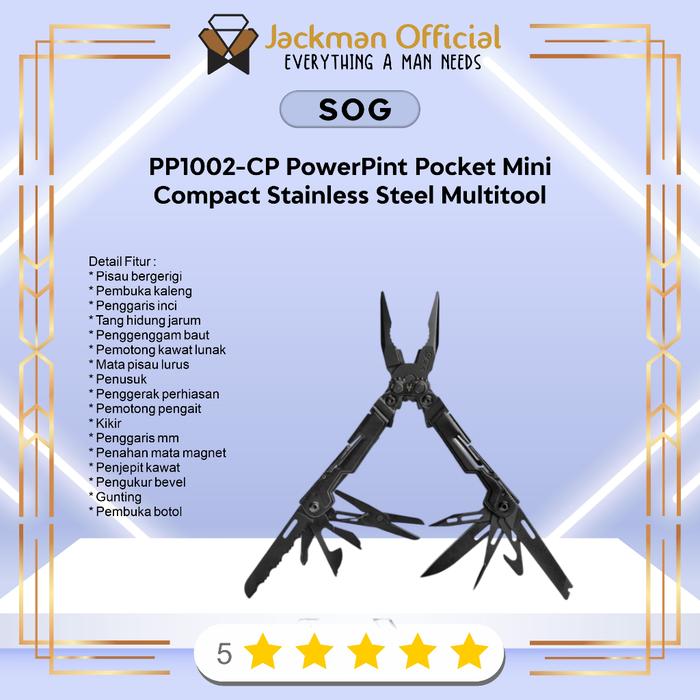 Jual SOG PP1002-CP PowerPint Pocket Mini Compact Stainless Steel ...
