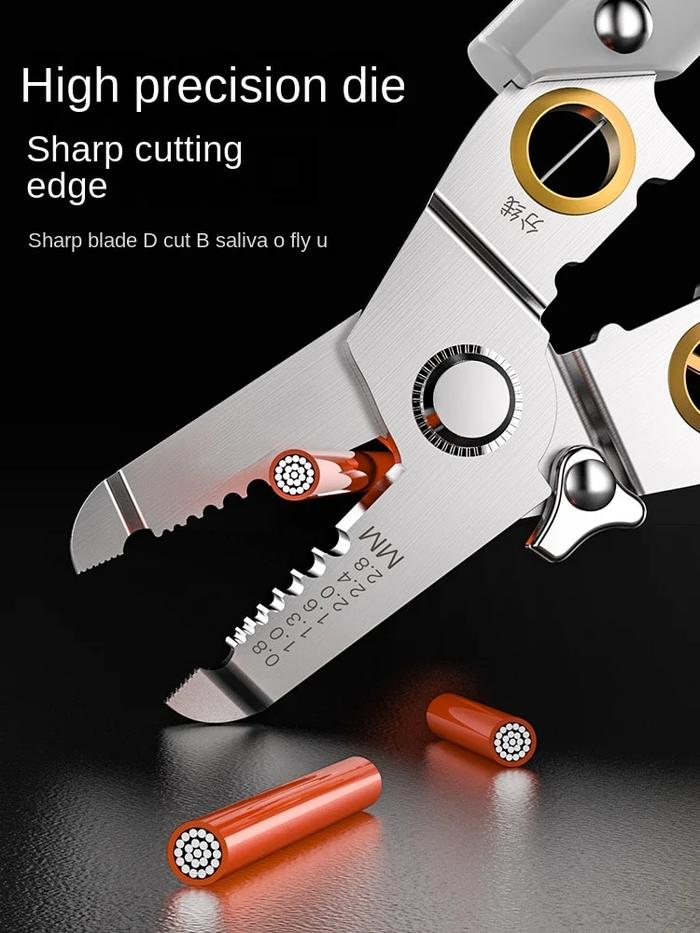 Jual Wire Stripper 8 In 1 Peeling Wire Cutter Cable Cutter Wire Crimpi ...