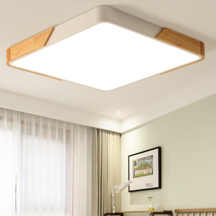 Jual Lampu Plafon Atap Rumah LED Minimalis Modern Aksen Kayu Cool Light ...
