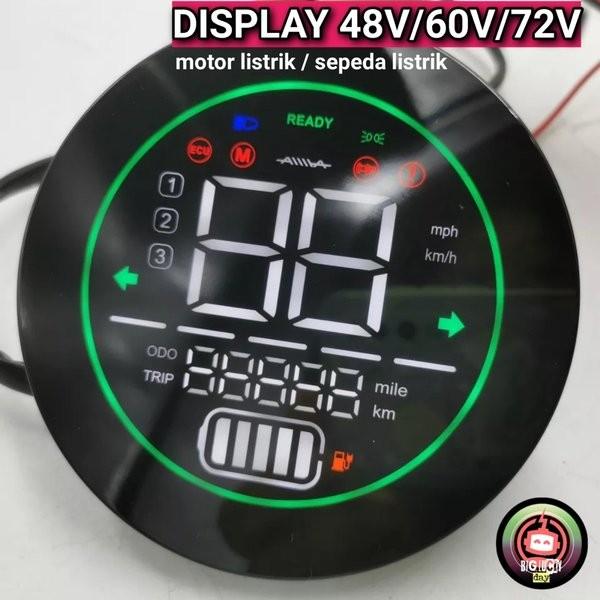 Jual Display Speedometer Bulat Led Sepeda Listrik Motor Listrik 48V ...