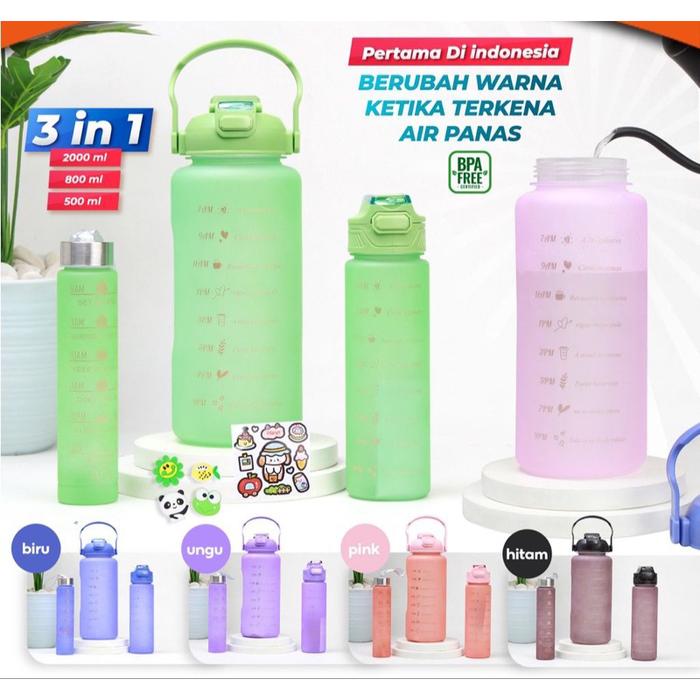 Jual SA Botol Motivasi Baru Korean Style 3IN1 Color Changing Berubah ...