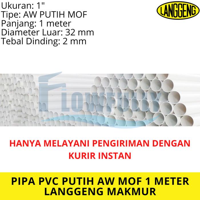 Jual PIPA AIR PVC PUTIH AW 1 INCH 32 MM ECER 1 METER PARALON LANGGENG ...