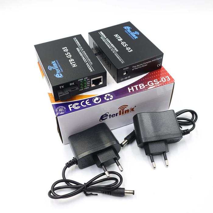 Promo HTB-GS-03 A & B Eterlink 1000Mbps Single Mode Converter Fiber ...