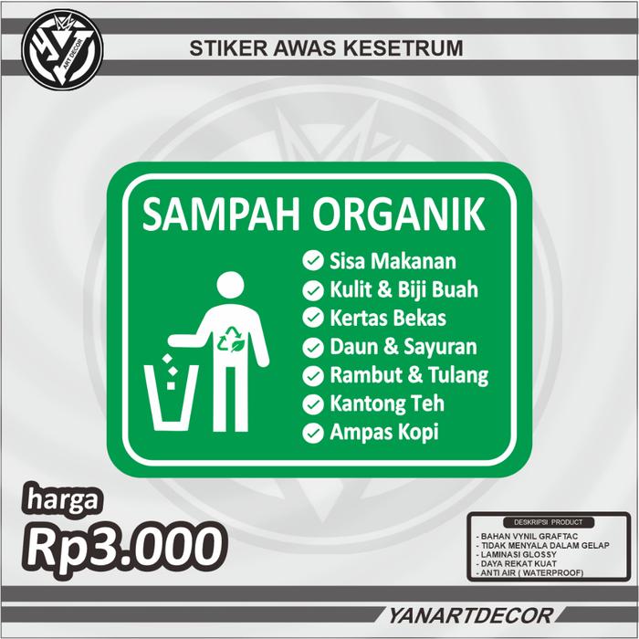 Jual Stiker Sampah Organik, Stiker Sampah Anorganik, Stiker Sampah B3 ...