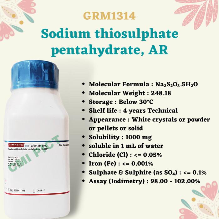 Jual Sodium thiosulphate pentahydrate, AR/ Natrium tiosulfat, Himedia ...