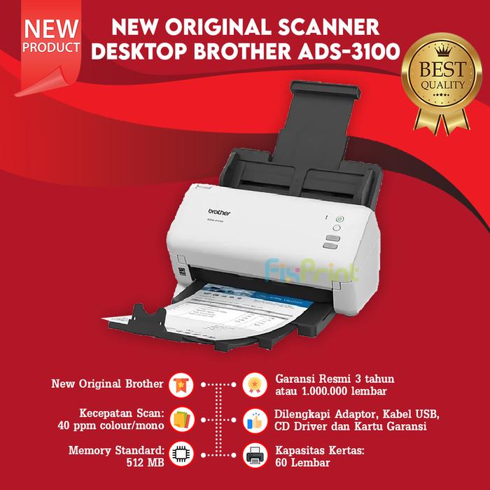 Promo Scanner Brother ADS-3100 High Speed Dekstop Duplex ADF Scan ...