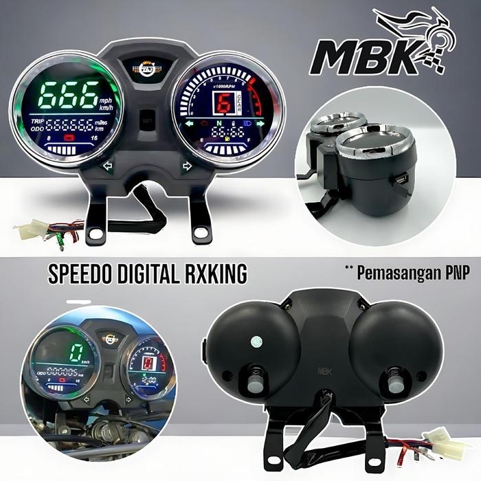 Jual Speedometer/Spidometer Digital LED RX King 2 Lubang Kabel With ...