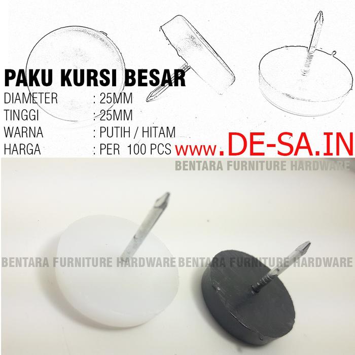 Jual 100 x PAKU KURSI BESAR DIAMETER 25MM MEJA - PAKU PLASTIK BESI NAIL ...