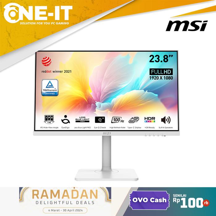 Jual Monitor MSI Modern MD2412PW 23.8" Flat IPS FHD 100HZ 1ms Anti-glare - Kota Surabaya - ONE ...