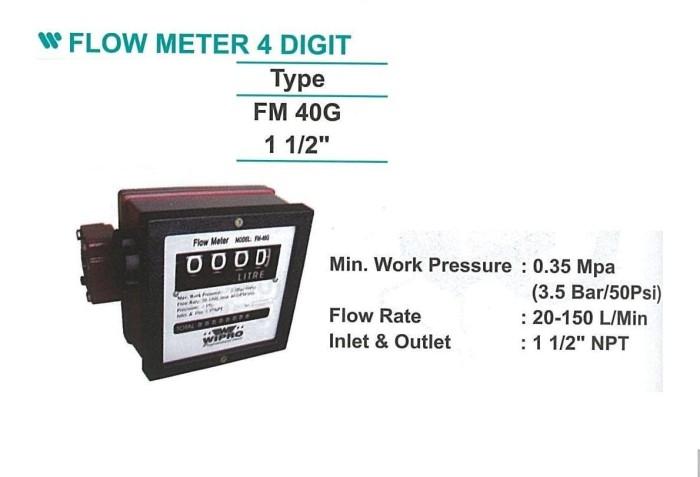 Jual Flowmeter 4 Digit type FM 40G 1 1/2" - wipro Best - Jakarta Pusat ...