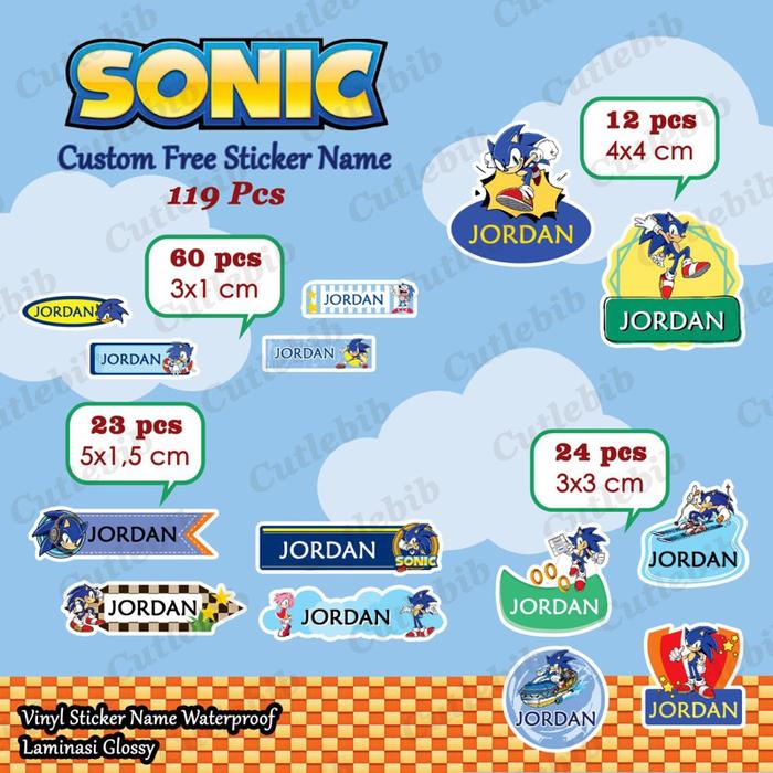 Jual Stiker Nama Anak Waterproof - Sonic - Jakarta Utara - LordChen ...
