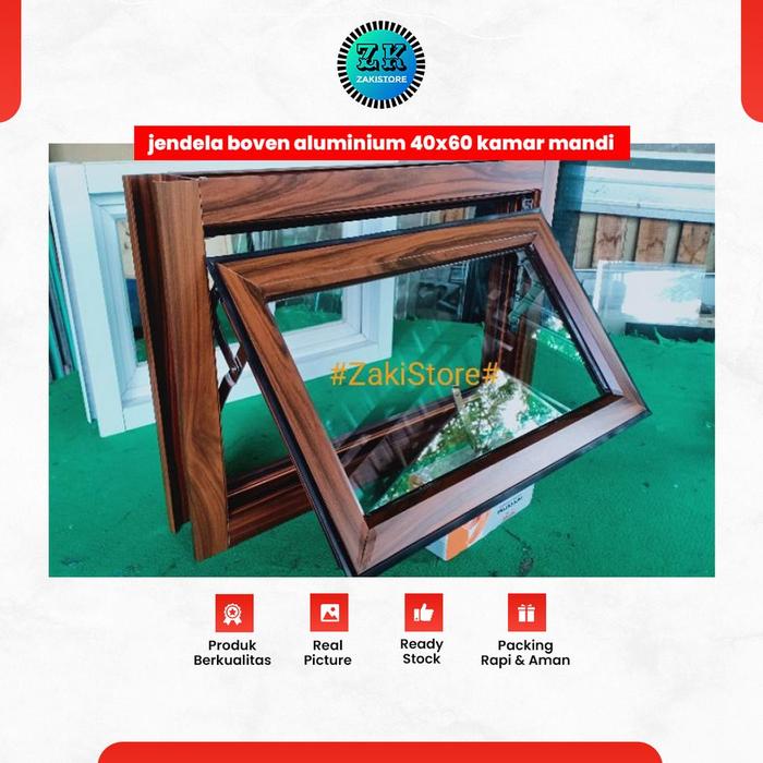 Jual JT-24 JENDELA ALUMINIUM KAMAR MANDI 40X60 KACA BOVEN TYPE CASEMENT ...