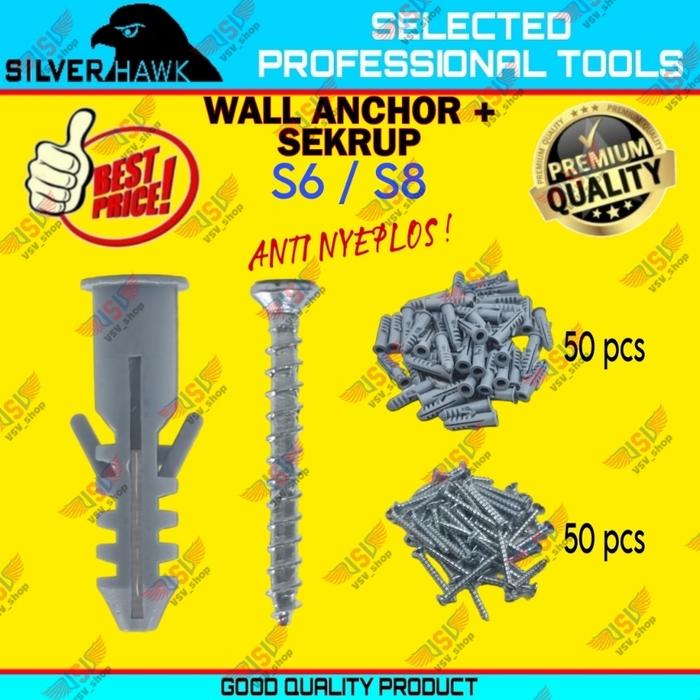 Jual Srbr - Angkur Baut Tembok Sekrup S8 Set Untuk Sekrup Dinding Wall ...