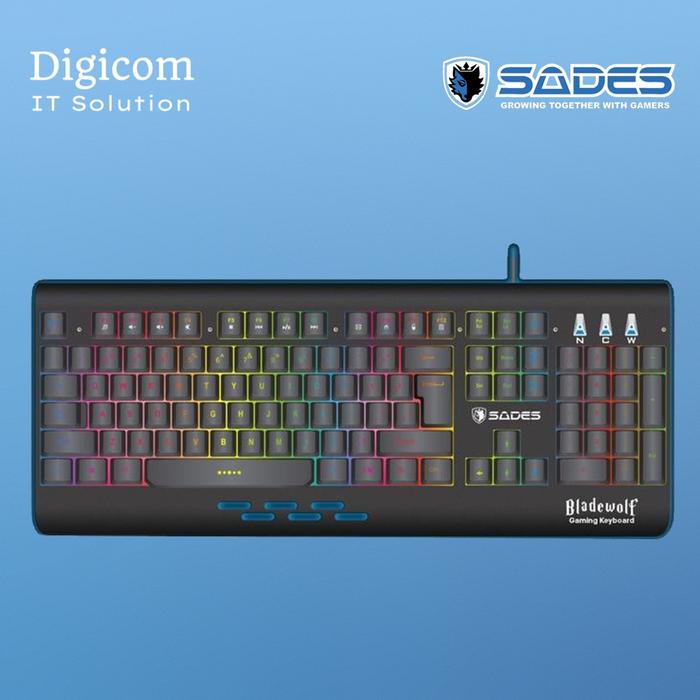 Jual Keyboard Sades Bladewolf Gaming Rubber Dome Sound Sensor - Kota ...