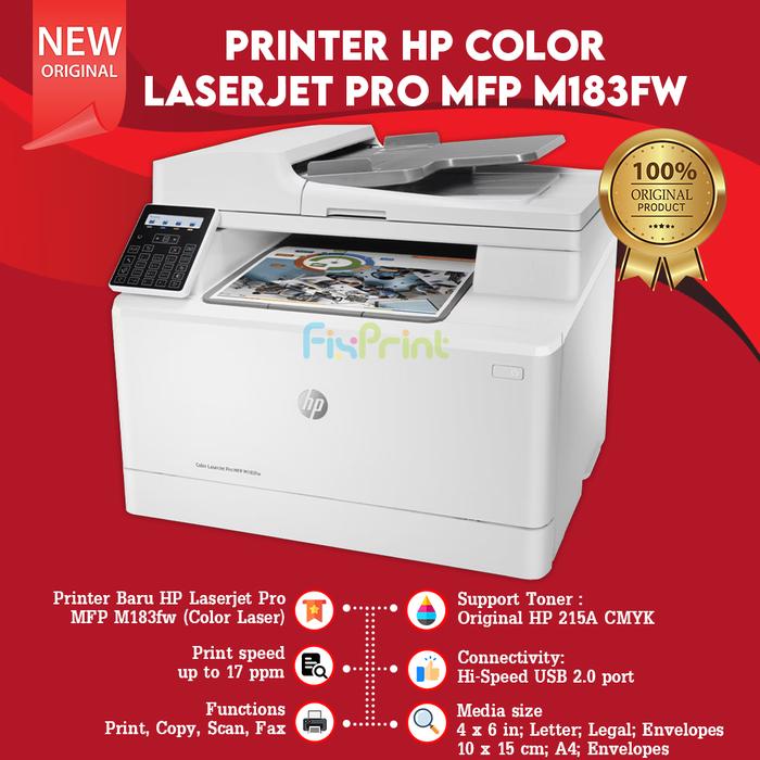 Jual Printer Color LaserJet Pro MFP M183fw AIO Pengganti Printer M181fw ...