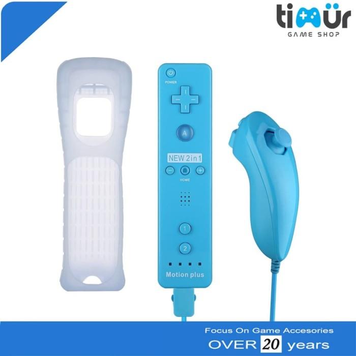 Promo Wiimote + Nunchuk Controller Motion Plus Nintendo Wii Biru - Kota ...