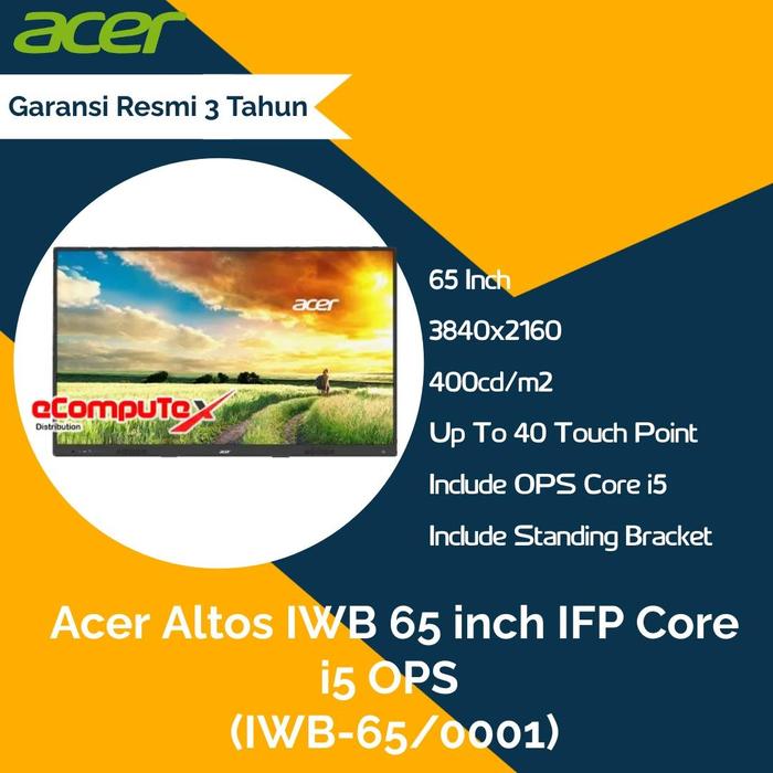 Jual Interactive Flat Panel Acer Altos IWB 65" IFP Core i5 OPS IWB-65/ ...