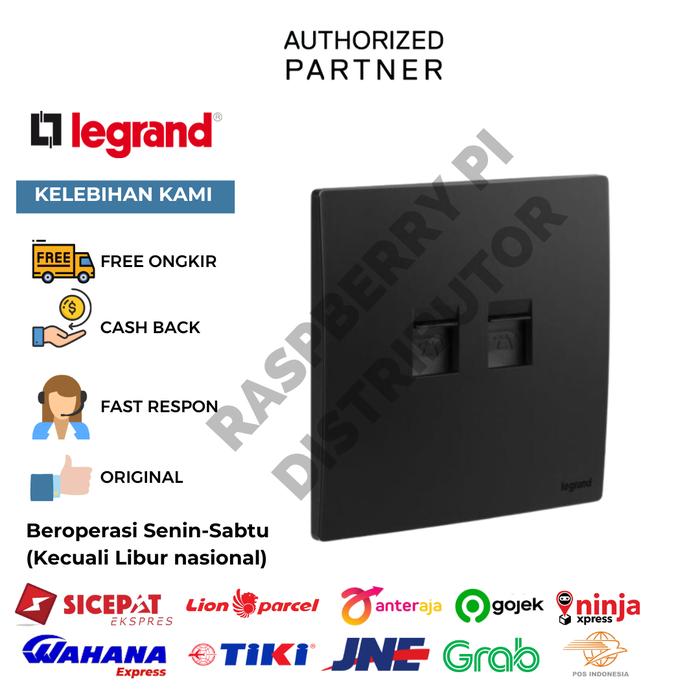 Jual LEGRAND DOUBLE RJ45 SOCKET OUTLET CATEGORY 6 UTP MATT BLACK ...