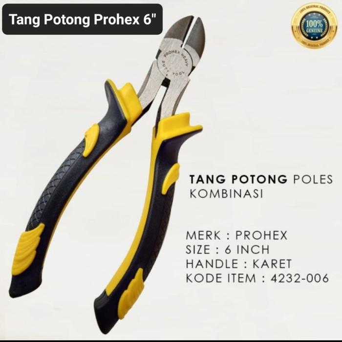 Jual Prohex Tang Potong 6 Inch / Tang Potong Kabel Listrik Prohex 6 ...