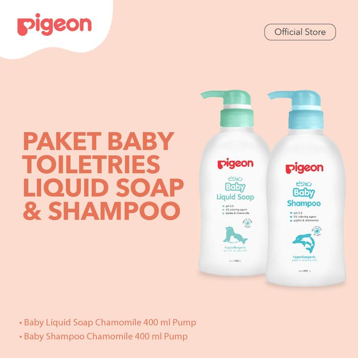 Jual PIGEON Paket Baby Toiletries Liquid Soap & Shampoo 400 ml - Kota ...