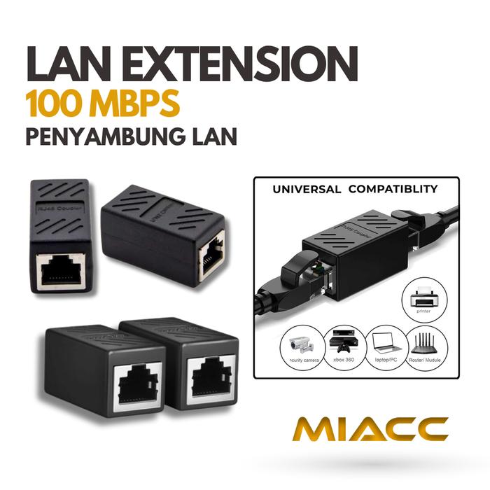 Jual RJ45 Female Network LAN Extension Adaptor Connector Penghubung ...