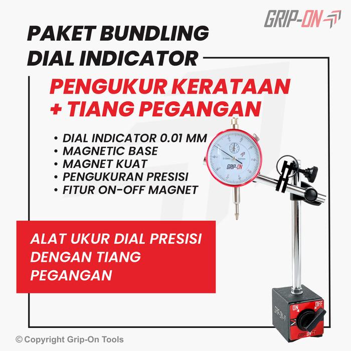 Jual Wp22 Grip-On Dial Indicator Dan Magnetic Base Alat Ukur Dial ...