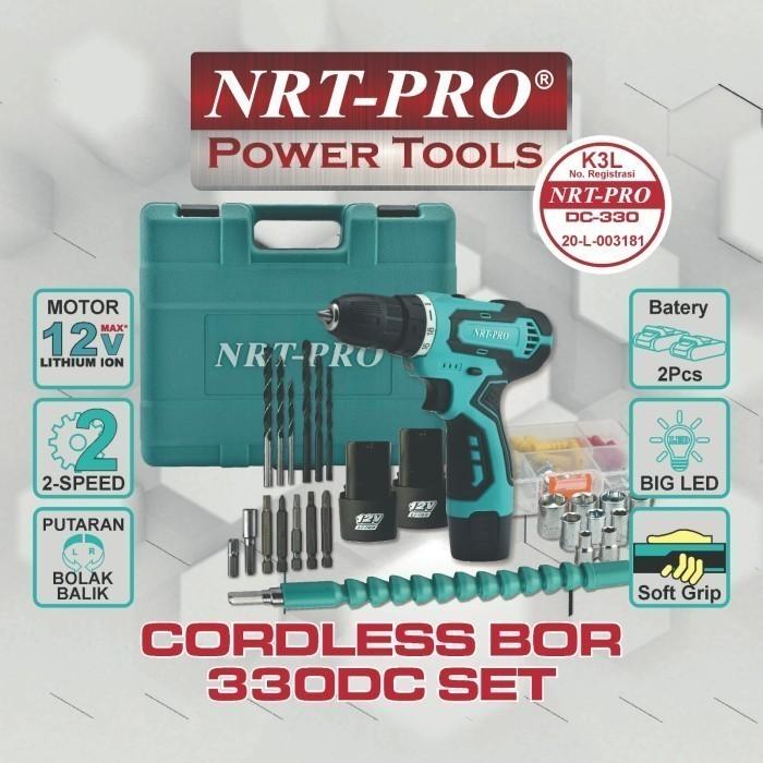Jual BOR BATTERY / BOR CORDLESS 10MM DC 330 + SET HD NRT-PRO - Kota ...