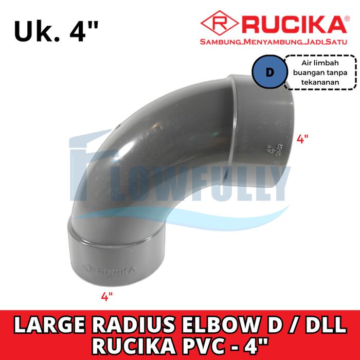 Jual LARGE RADIUS ELBOW D 4 inch RUCIKA PVC LONG ELBOW KNEE PANJANG 90° - Kota Surabaya ...