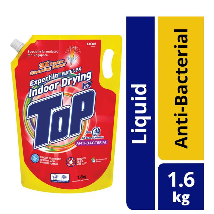 Jual New Top Concentrated Liquid Detergent Refill- Anti Bacterial 1.5 ...