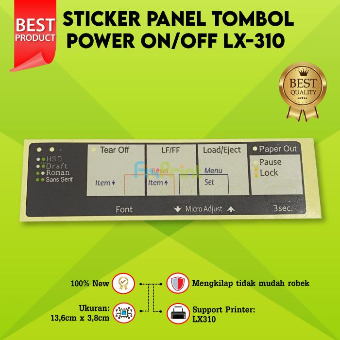 Jual Sticker Tombol Power ON OFF LX310, Panel Sticker Epsn Dot Matrix ...