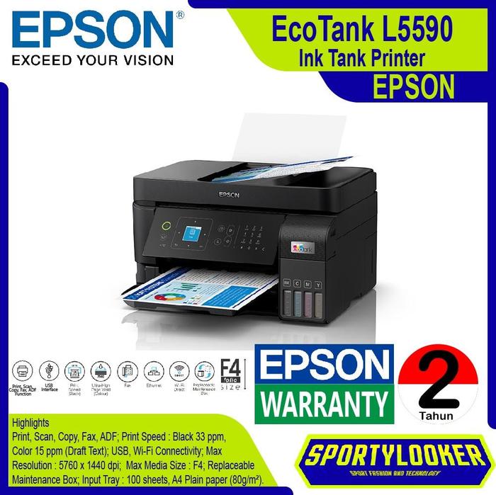 Jual Epson EcoTank L5590 Multifunction Ink Tank Printer Wi-Fi LAN ADF ...