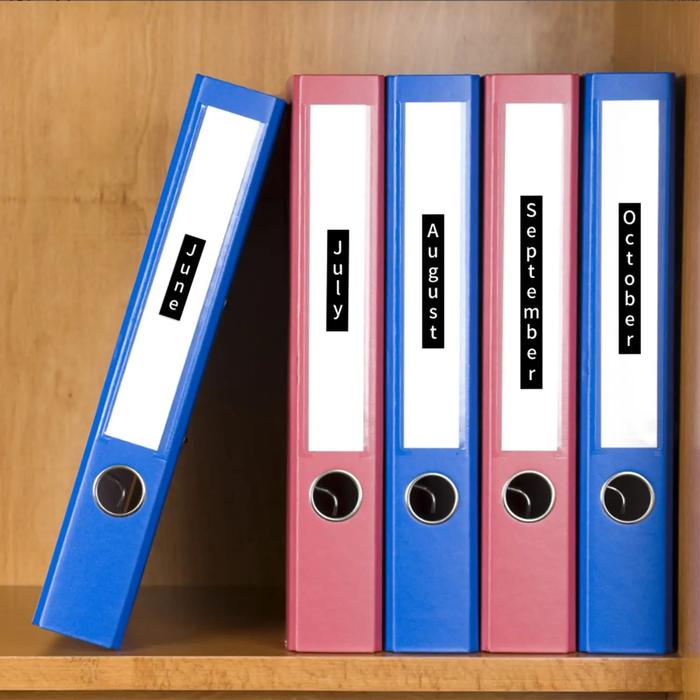 Jual White On Black Plastic Label Tape Compatible With P12 Label Maker ...