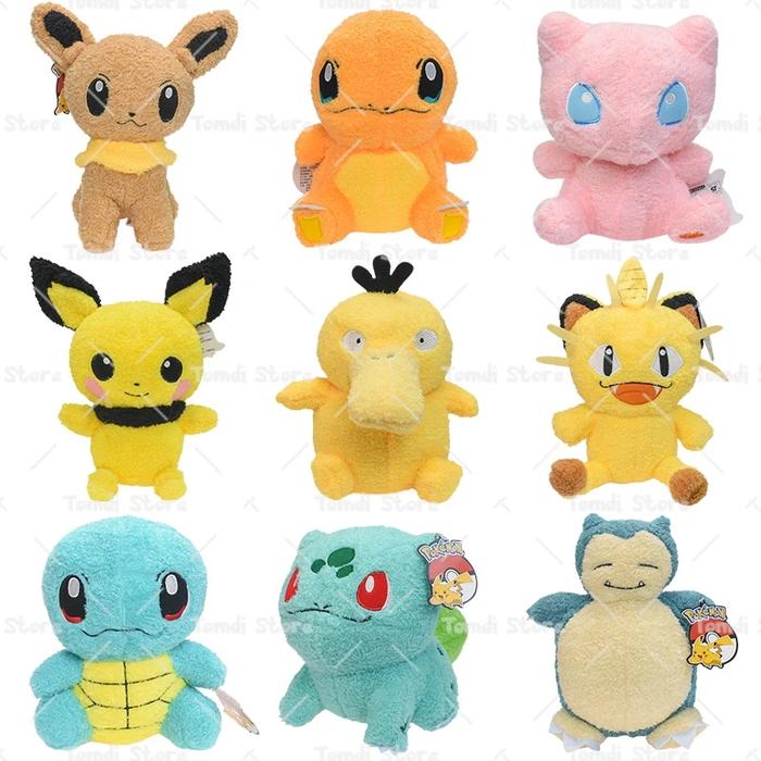 Jual New Pokemon Plush Eevee Meowth Mew Charmander Bulbasaur Psyduck S ...