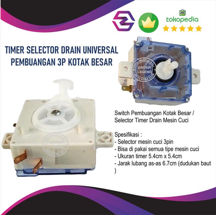 Jual Timer Selector Switch Drain Mesin Cuci Kotak Besar Pembuangan Air ...