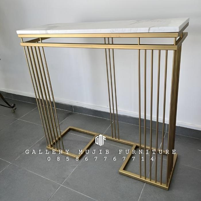 Jual Console Table Kaki Besi Top Marmer carara meja konsol industrial ...