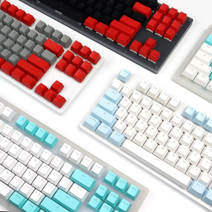 Jual 104 Key Oem Backlit Keycaps Set Pbt Keycaps Double Shot Black Red ...