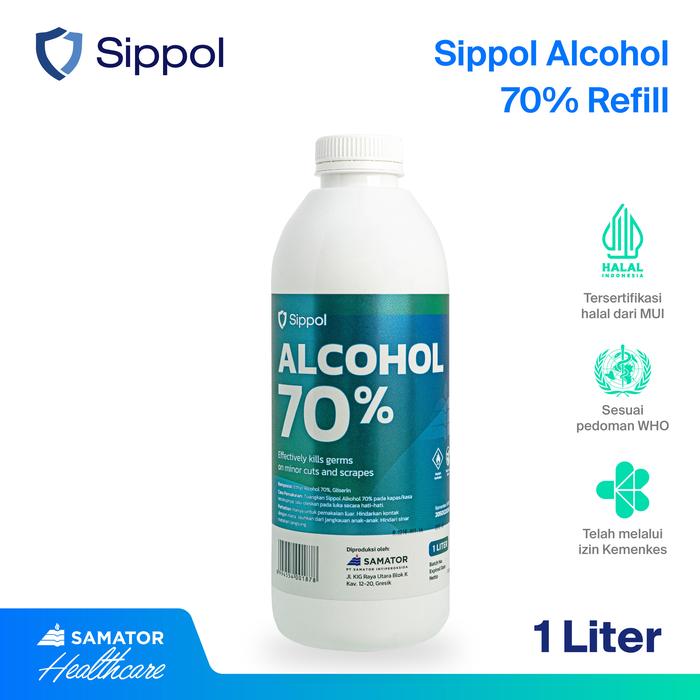 Jual Sippol Alcohol Refill 1 Liter [70%] Antiseptik untuk Luka dan P3K ...